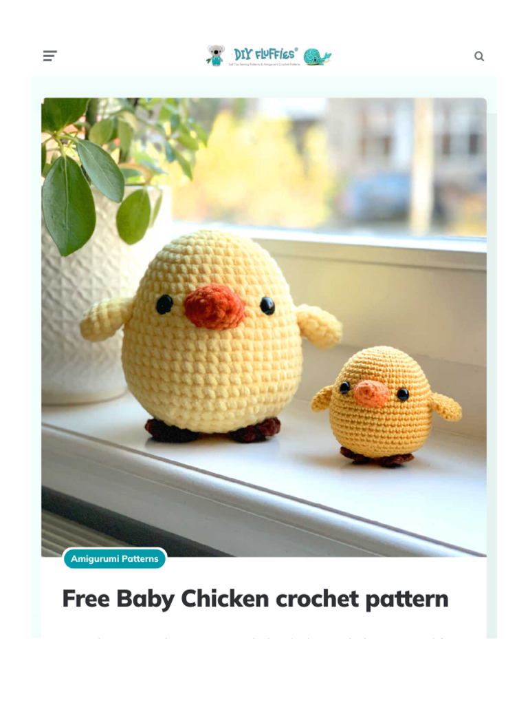 Free Baby Chicken Crochet Pattern - DIY Fluffies | PDF | Crochet ...