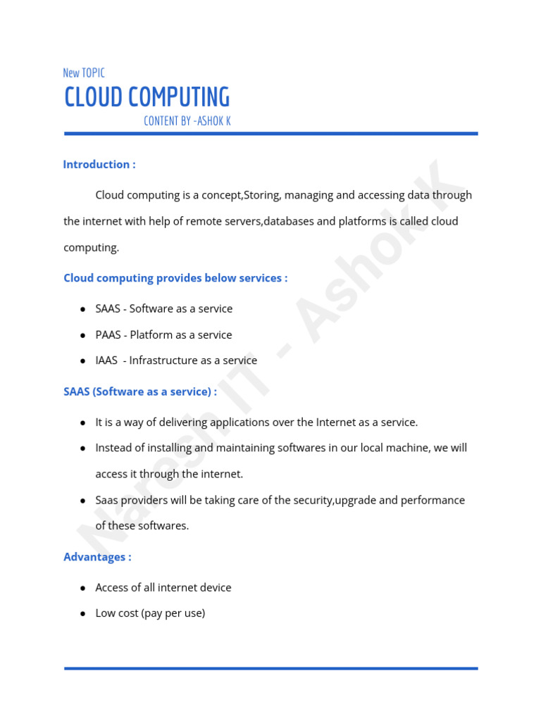 Cloud Computing | PDF | Cloud Computing | Software As A Service