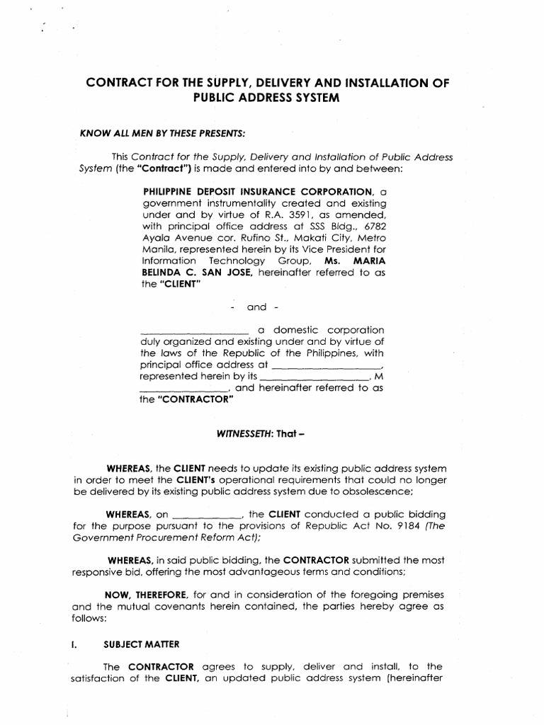 Draft Contract | PDF