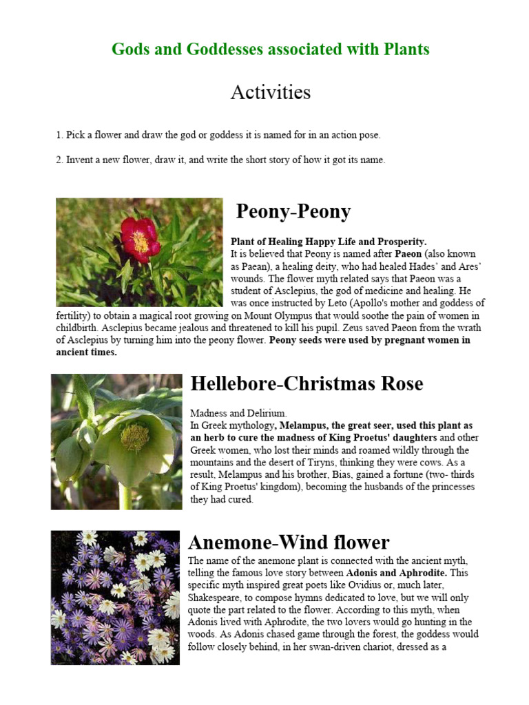 God, Godesses, Plants | PDF | Apollo