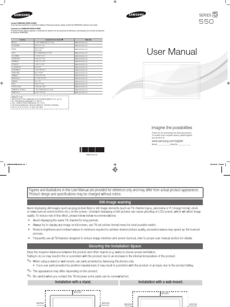 (LD550 ZX) BN68 04313C 00L02 0223 | PDF | Hdmi | Menu (Computing)