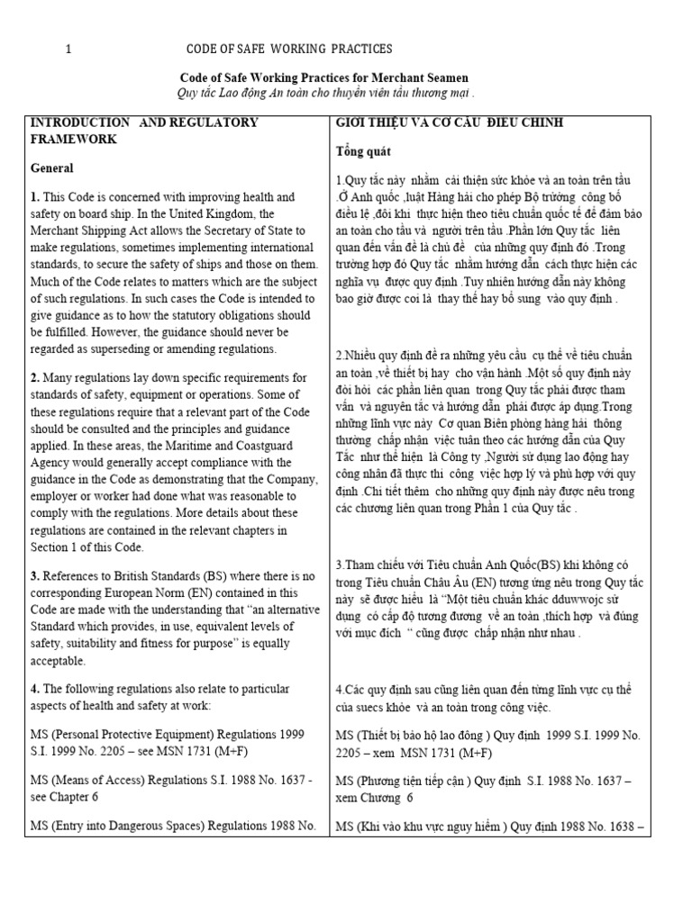 20-Code of Safe Working Practices - Vietnamese | PDF