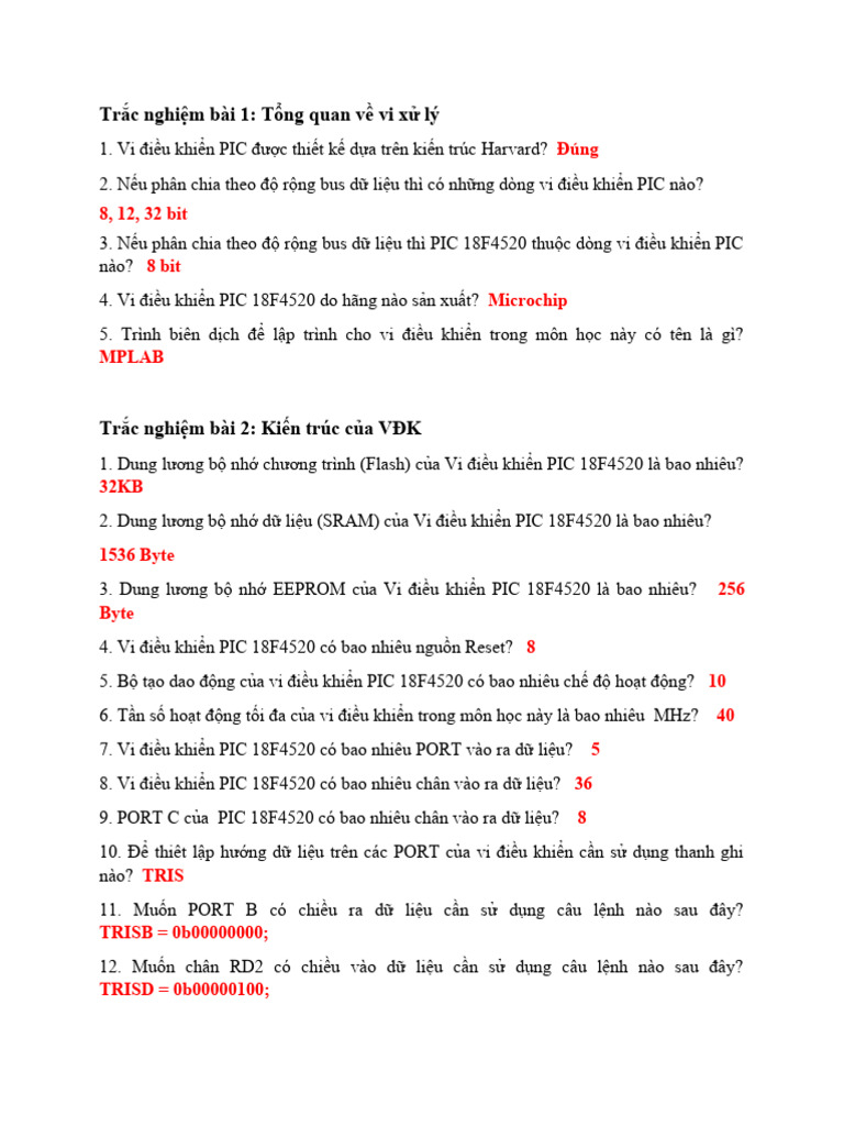 ôn tập ktra trắc nghiệm | PDF