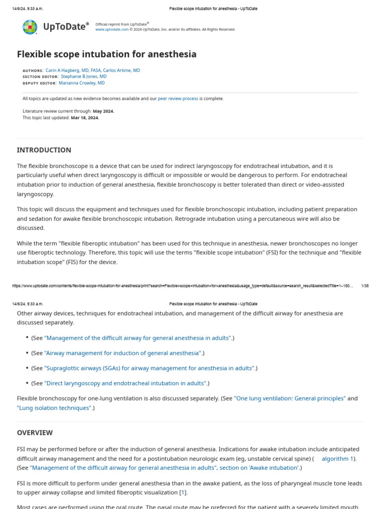 Flexible Scope Intubation For Anesthesia - 240706 - 194022 | PDF ...