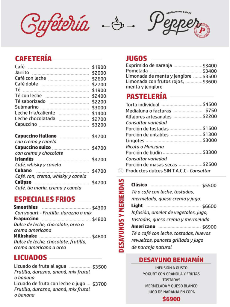 Menú Pepper | PDF