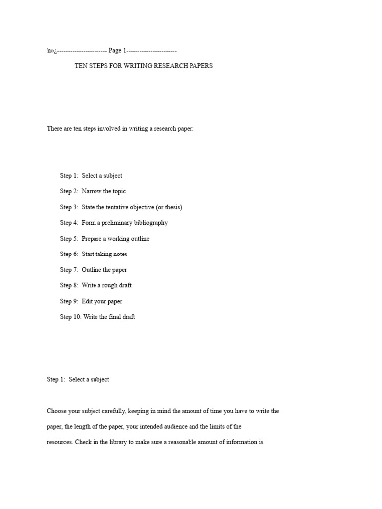 10 Steps to Write a Research Paper | PDF | Note (Typography) | Othello