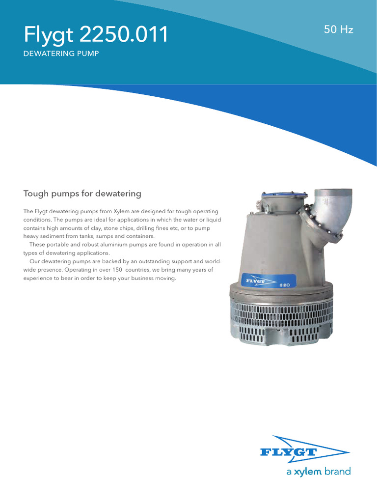 Xylem-Flygt-2250-Datasheet-50Hz 54kW | PDF | Pump | Materials