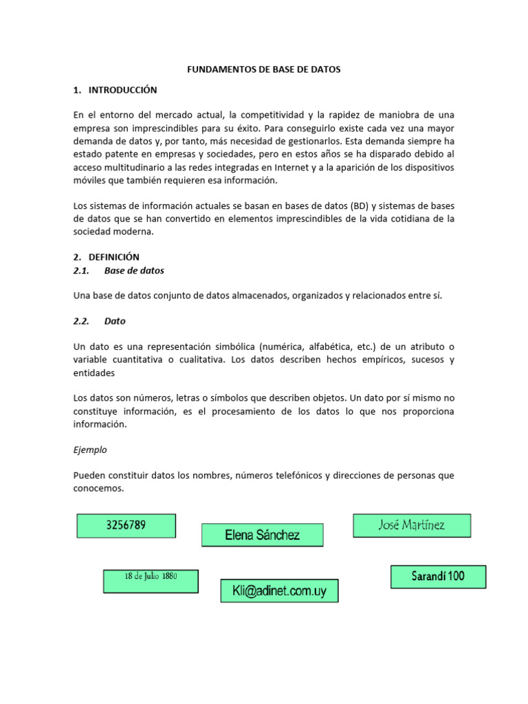 Leccion 1 Base de Datos-Definicion | PDF | Informática