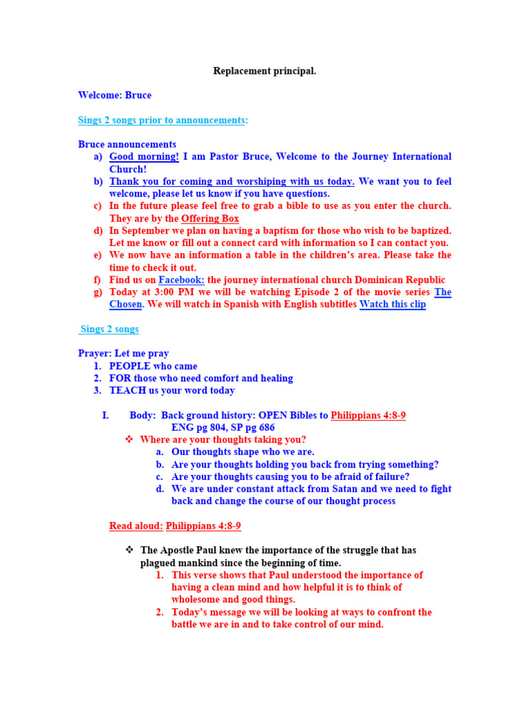 Winning War Replacement Principal - 033018 | PDF | Jesus | Satan