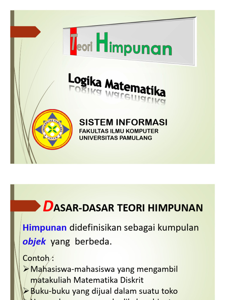 Logika Matematika - Teori Himpunan | PDF