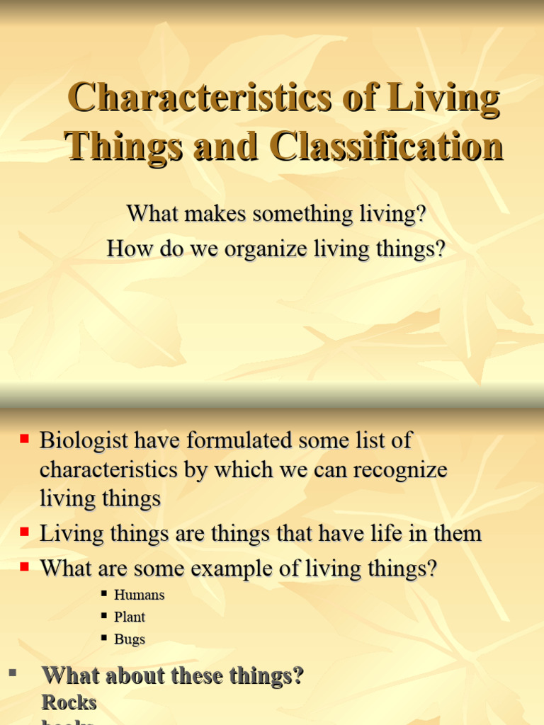 Characteristics of Living Things | PDF | Life | Organisms