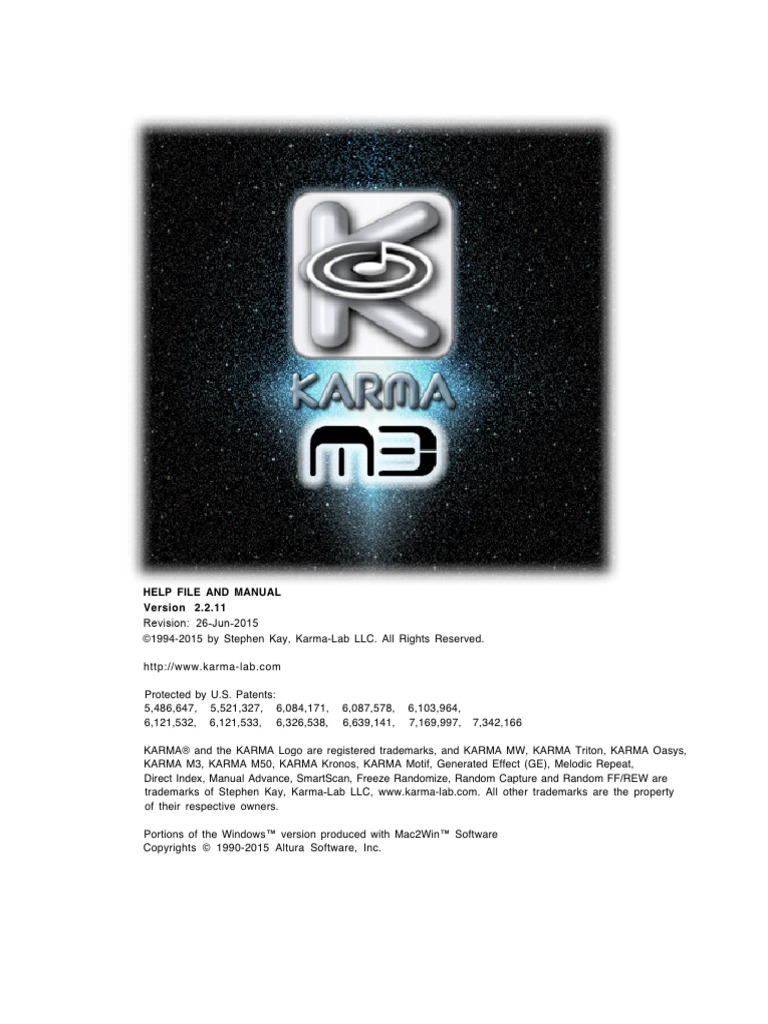 KARMA M3 Help 2.2.11 | PDF | Computer Keyboard | Input/Output