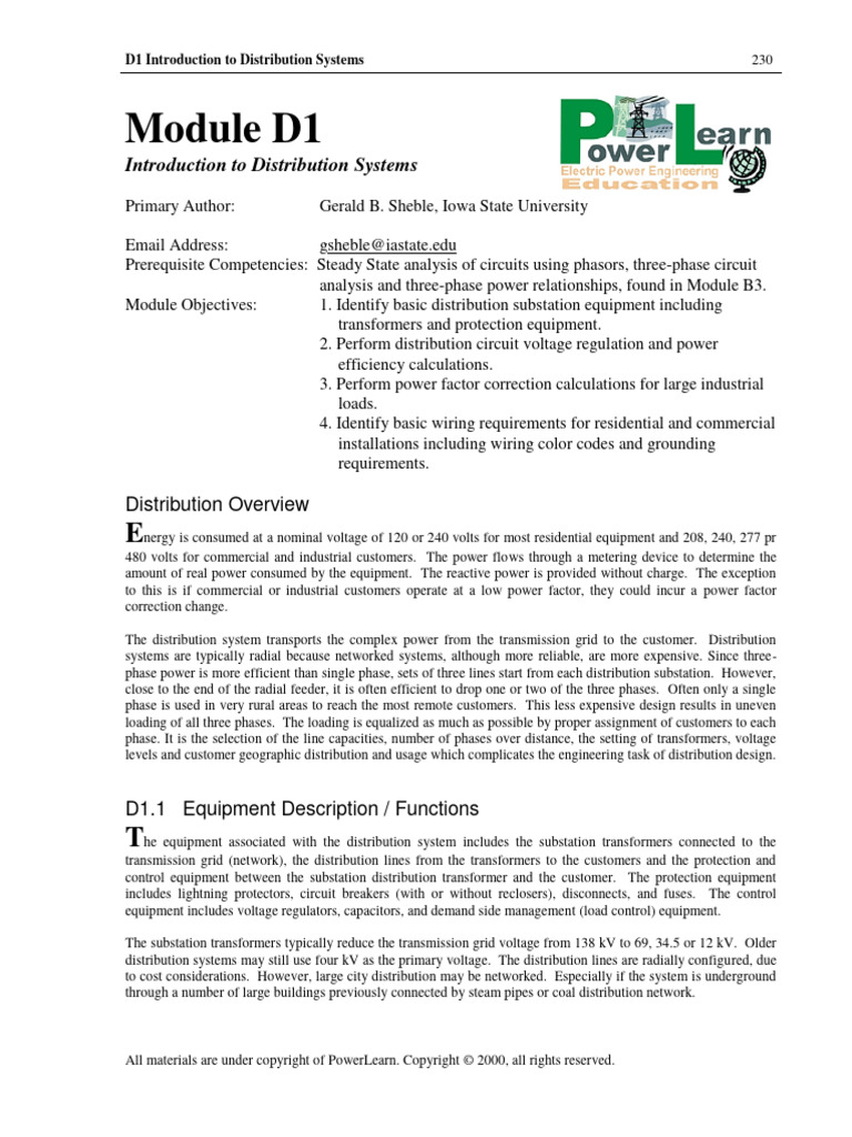 Ee Pse D1 | PDF | Electric Power Distribution | Electrical Substation