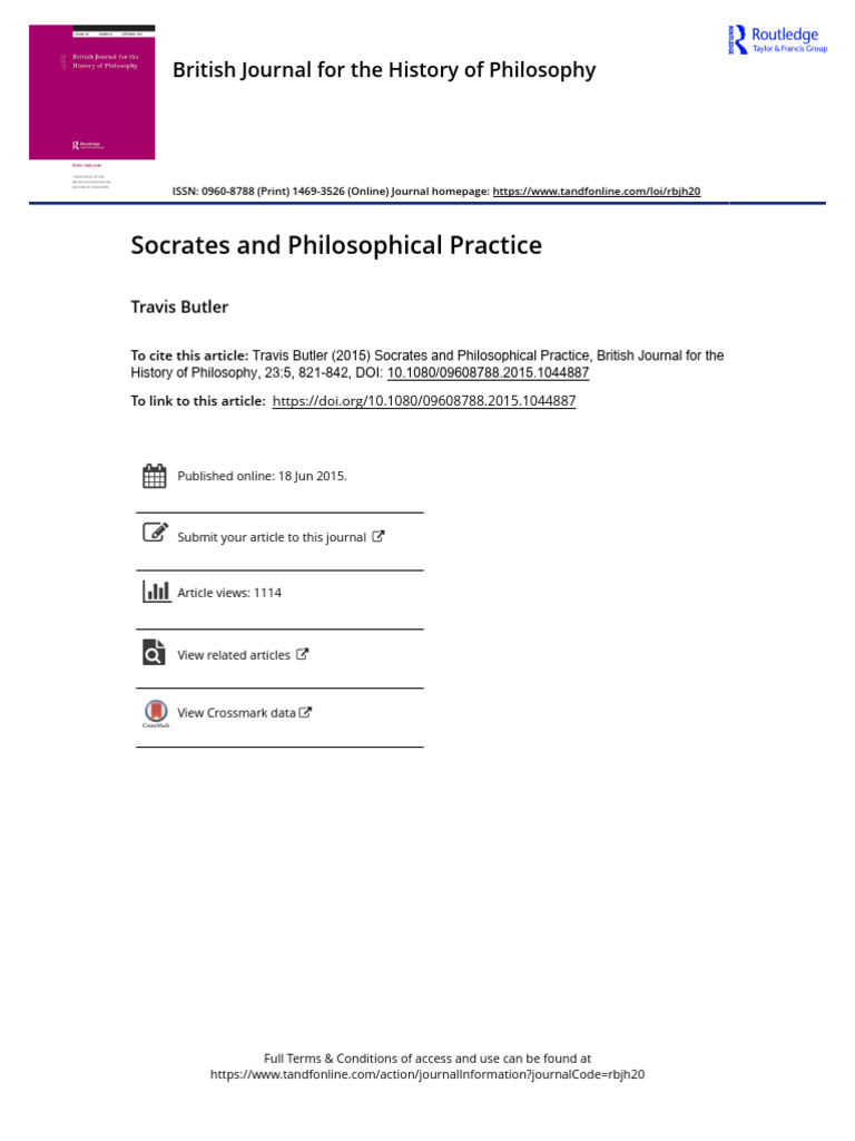 Socrates and Philosophical Practice | PDF | Socrates | Apology (Plato)