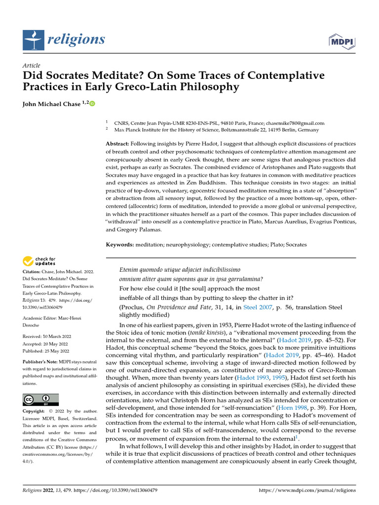 Did Socrates Meditate | PDF | Symposium (Plato) | Socrates