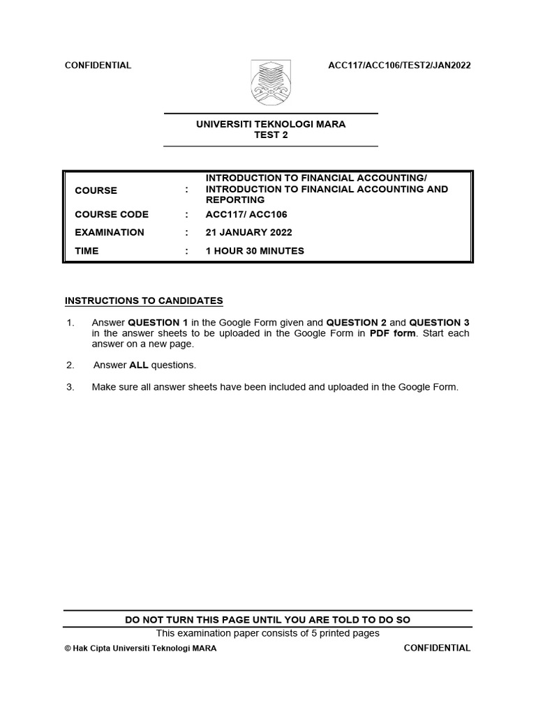 Acc Test 2 Pdf Expense Private Sector