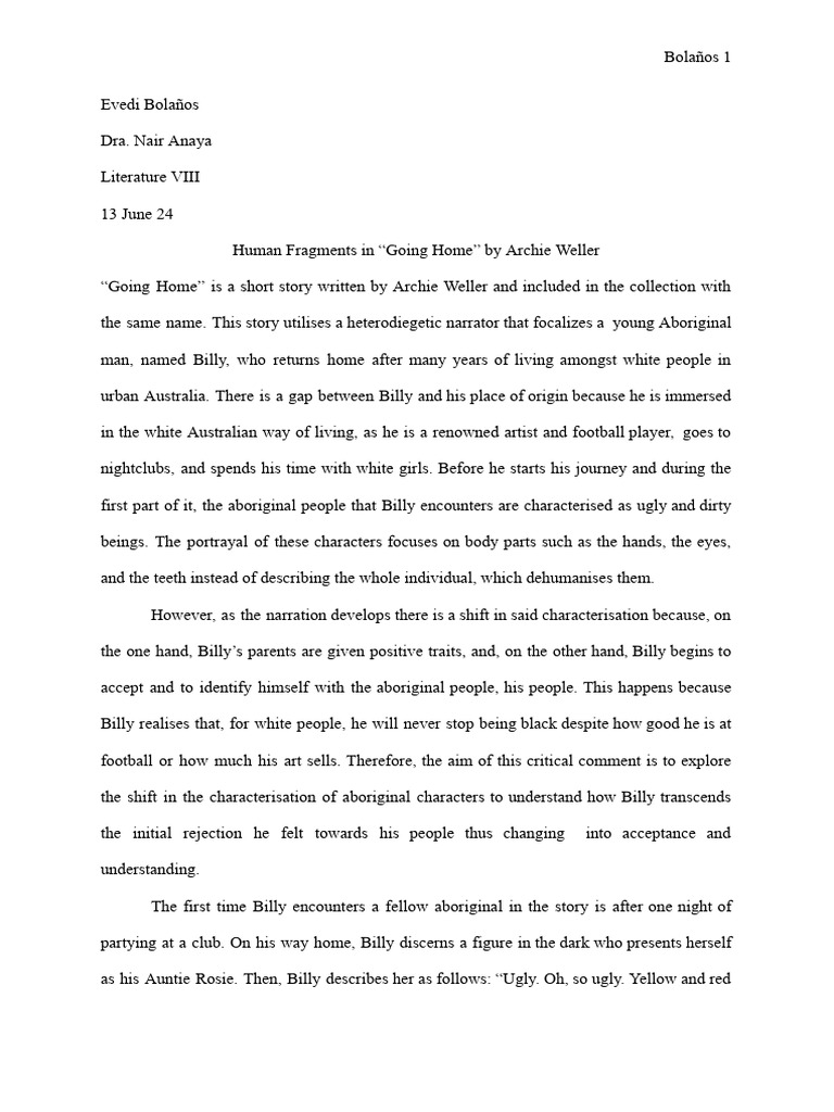 Fragmentos Humanos en "Going Home" de Archie Weller | PDF | Disgust