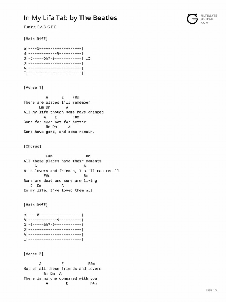 in my life tab | PDF