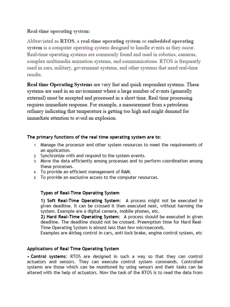 Understanding Real-Time Operating Systems | PDF | Technology & Engineering