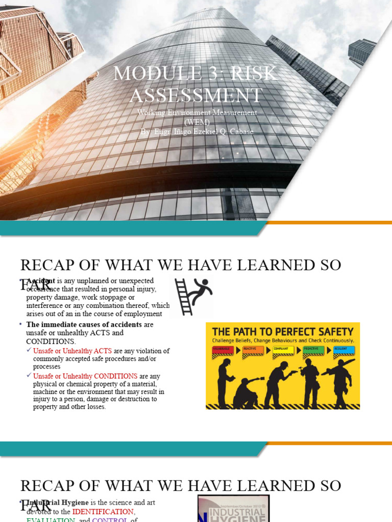 06 Module 3 Risk Assessment (WEM) | PDF | Hazards | Occupational Safety And Health