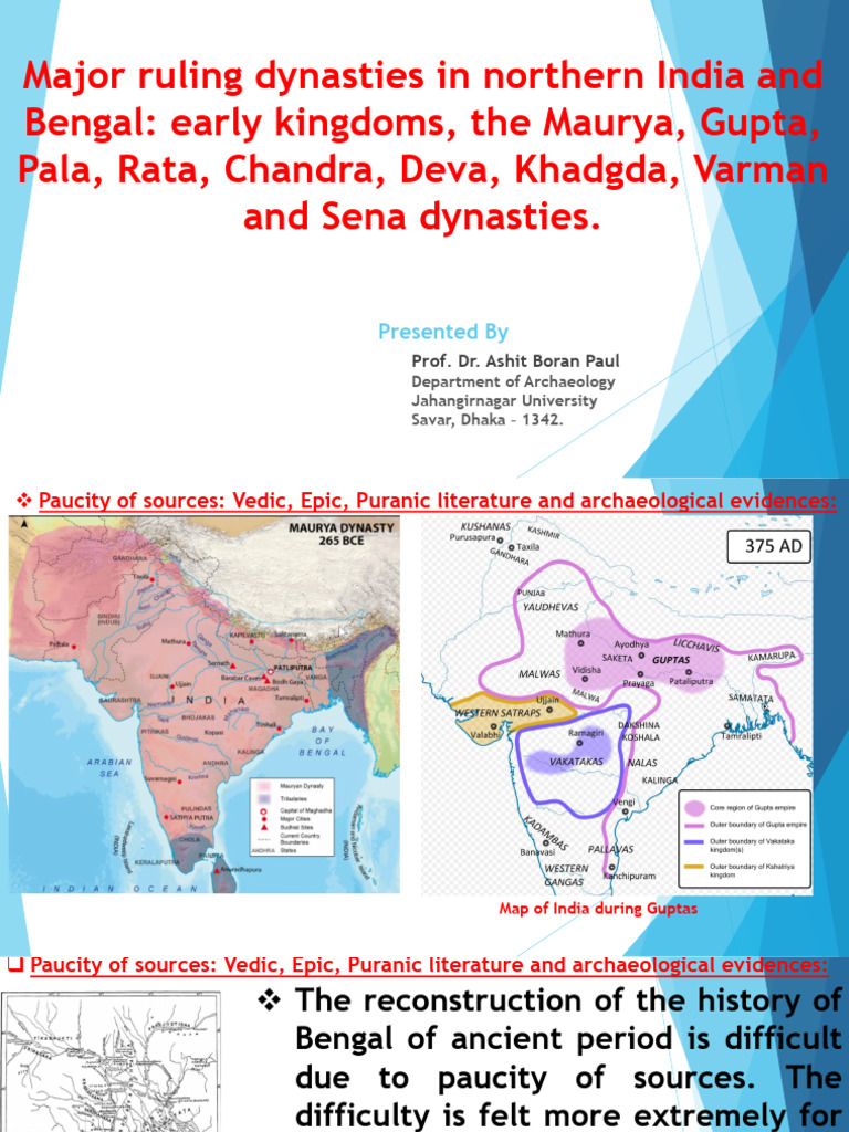 Major Ruling Dynasties in Northern India and Bengal Early Kingdoms, The ...
