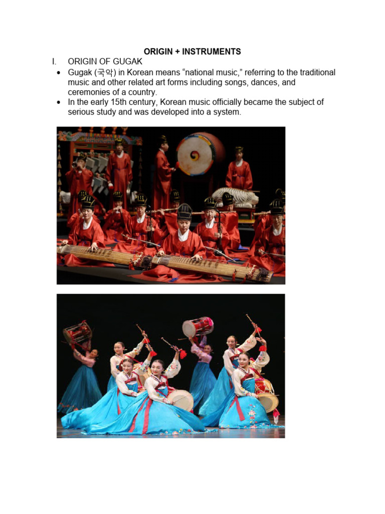Instruments of Korean Gugak Music | PDF | Art