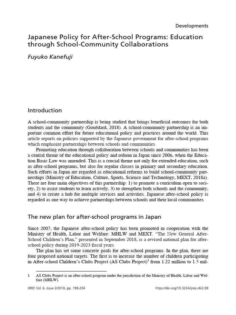 Japanese After-School Program Policies | PDF | Curriculum