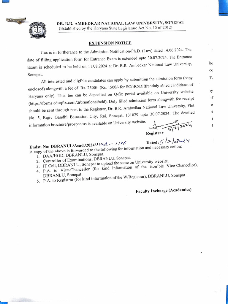 PHD Notification Date Extension | PDF | Higher Education | Vocational ...