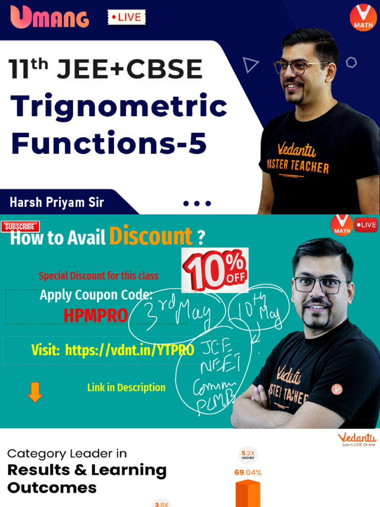 UMANG Class 11th - Trigonometric Functions - 5 - VMath | PDF | Angle | Trigonometric Functions