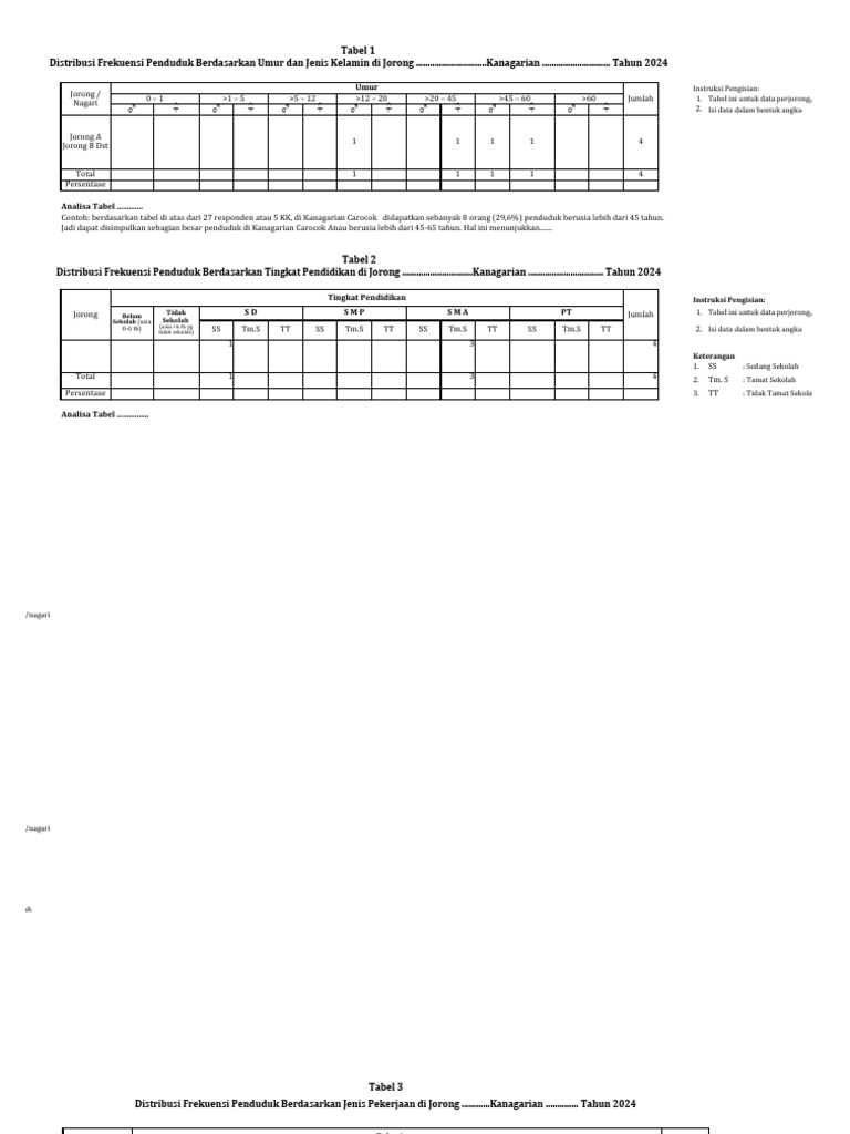 Tabulasi Data PMPKL 2024 | PDF