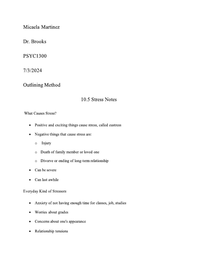 10 5 Stress Notes Pdf