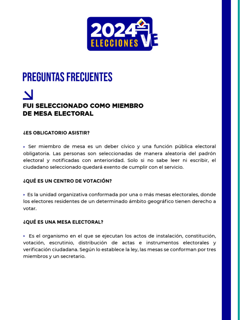 Obligaciones y Funciones en Elecciones 2024 | PDF | Votación ...