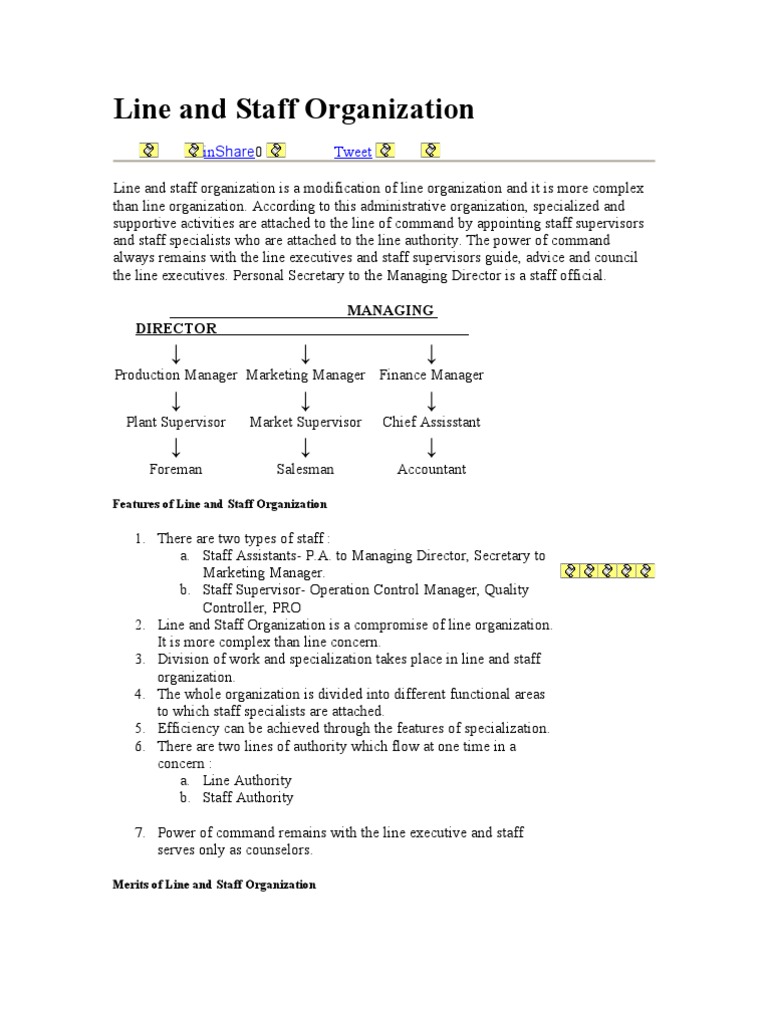 Line and Staff Organization | Download Free PDF | Advice (Opinion) | Expert