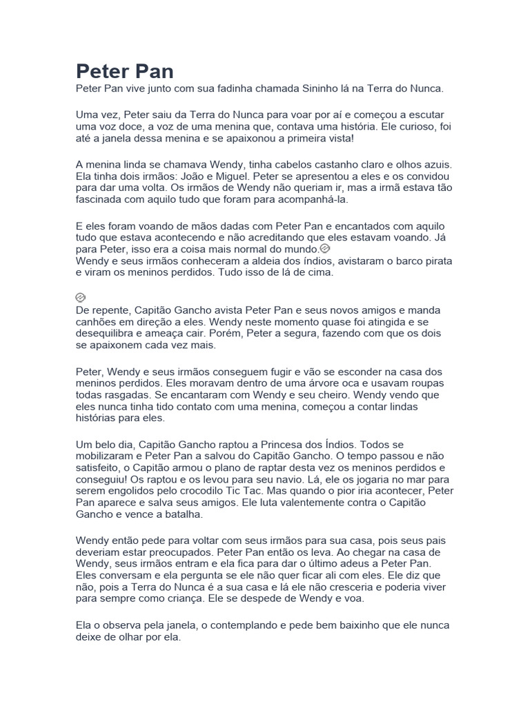 Peter Pan | PDF | Peter e Wendy