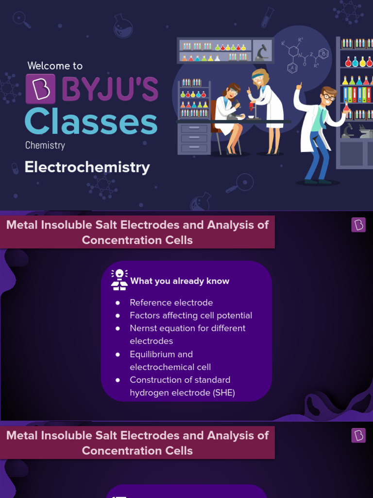 Metal Insoluble Salt Electrodes and Analysis of Concentration Cells | PDF | Electrochemistry ...