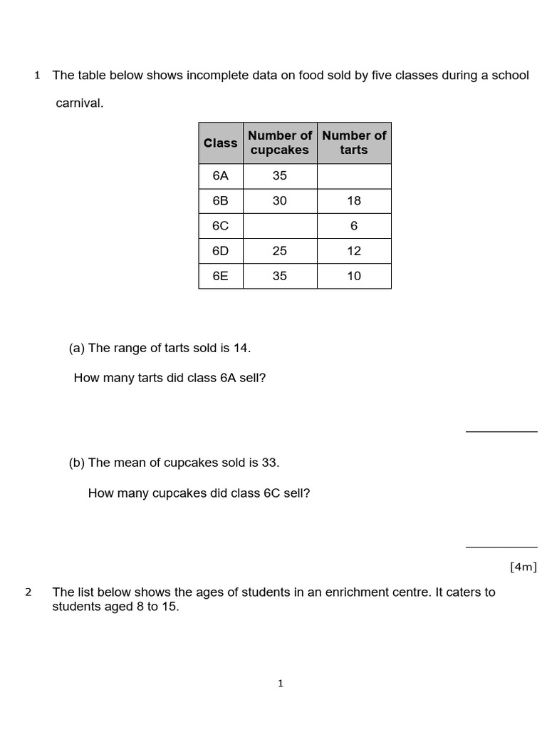 Year 6 Worksheet | PDF