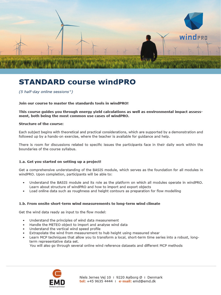 Online Standard windPRO Course 2024 | PDF | Wound | Data