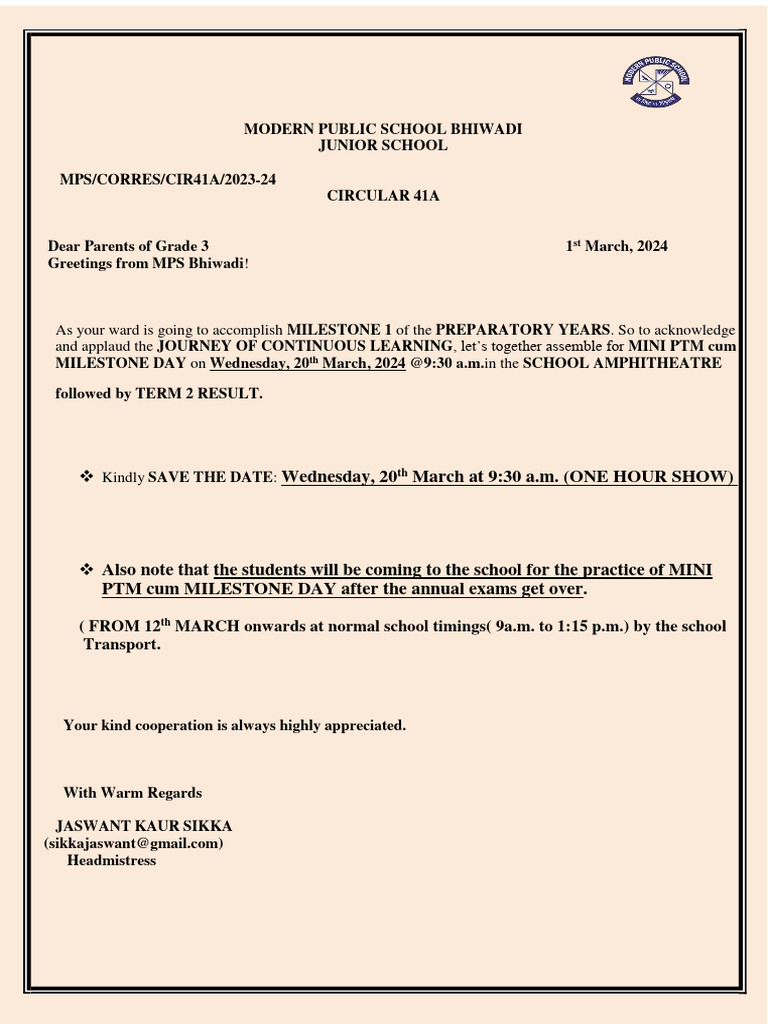 MINI PTM Grade 3 (20th March) | PDF
