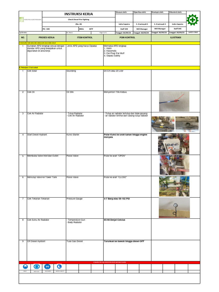 Check Rutin Diesel Hydrant | PDF