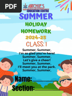 Holiday Homework Class UKG | PDF | Homework