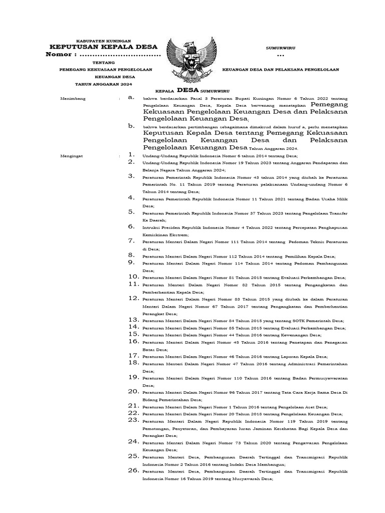 SK PKPKD Dan PPKD-1 | PDF | Hukum