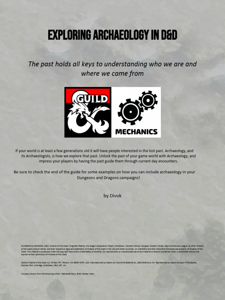 Exploring Archaeology in DND | PDF | Archaeology | Wizards Of The Coast