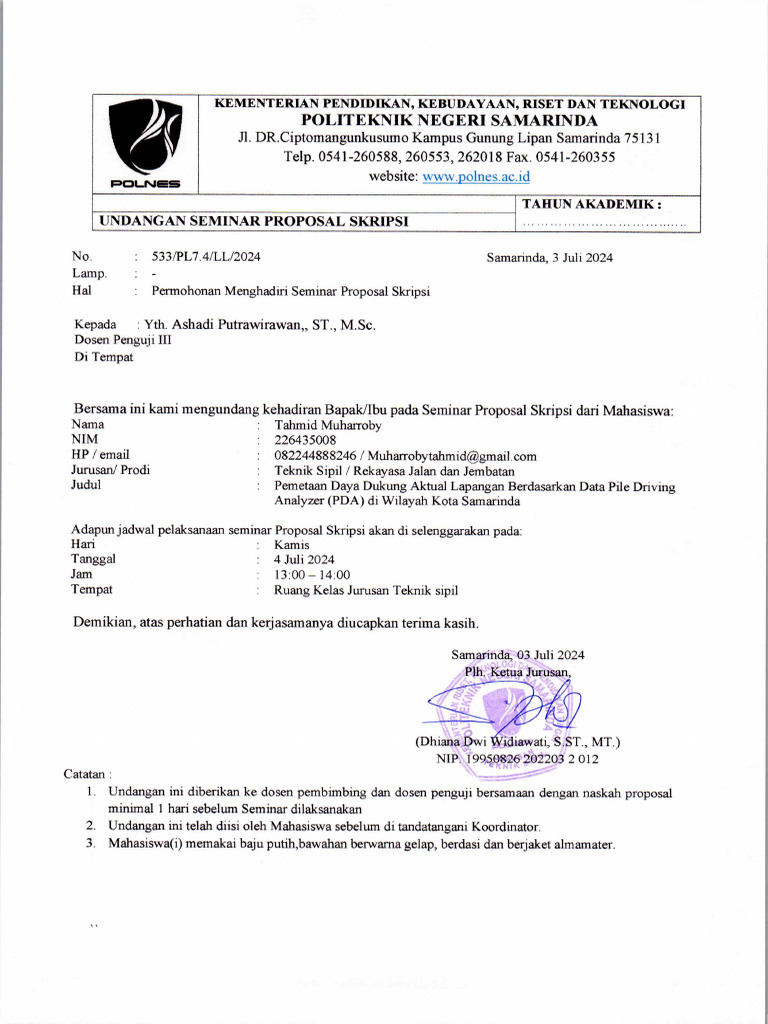 Undangan Sempro Tahmid Muharroby (Pak Shadi) | PDF