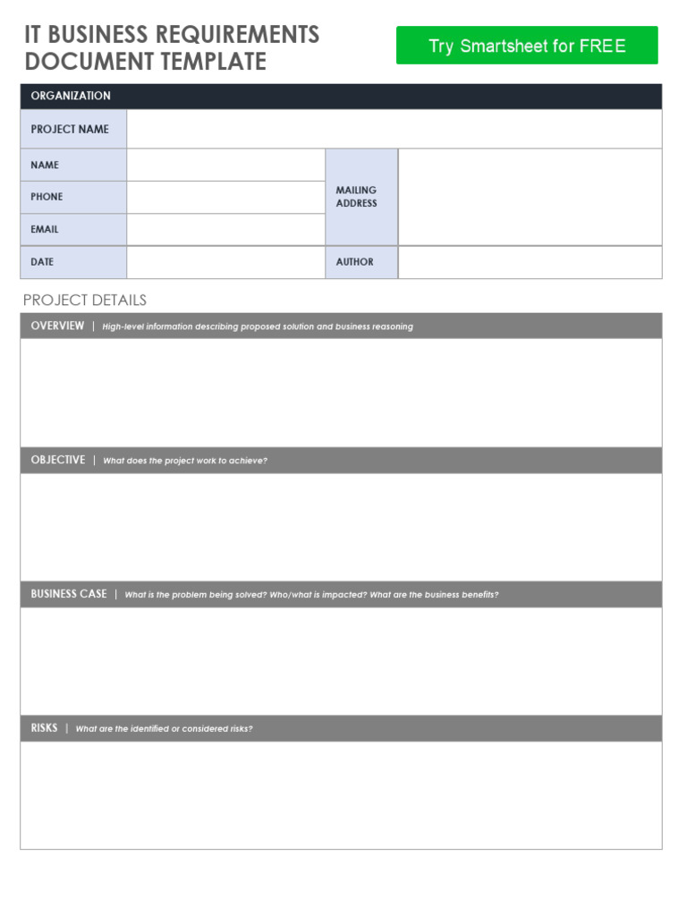 IT BRD Template | PDF | Databases | Operating System