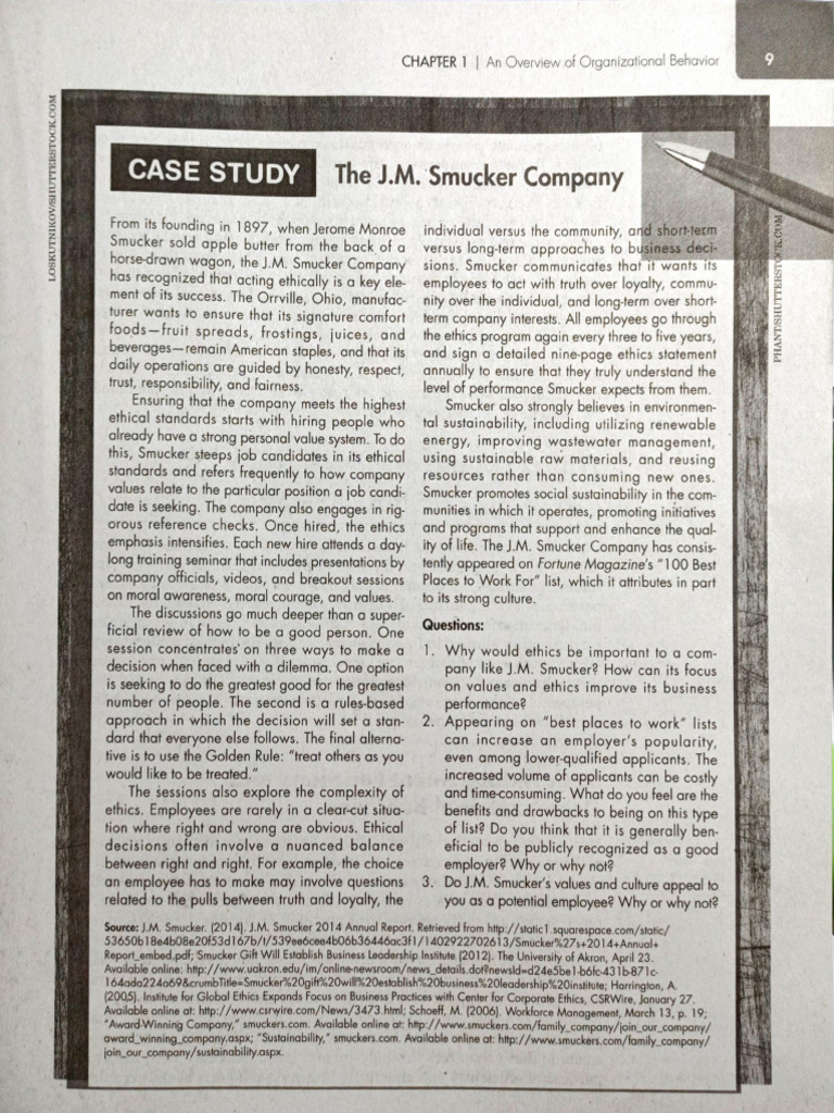 JM Smucker Chapter 1 Case Study | PDF