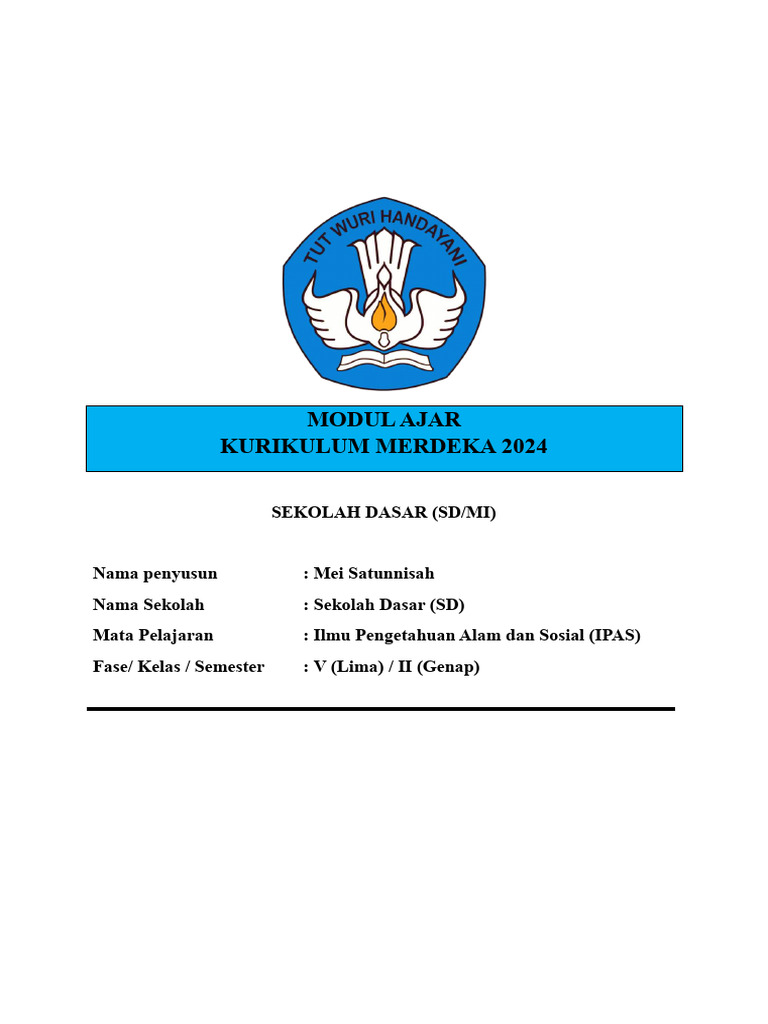 Modul Ajar IPAS SD Kelas 5 2024 | PDF