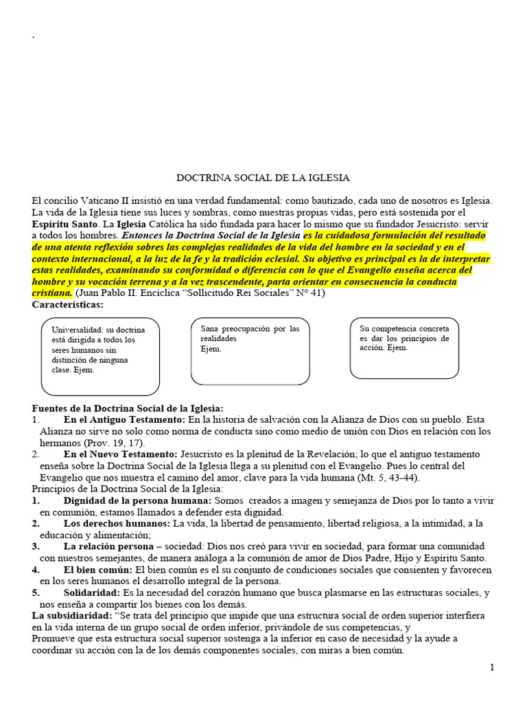Doctrina Social de La Iglesia | PDF | Doctrina social católica ...