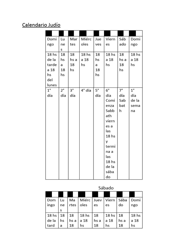 Calendario Judio y Griego | PDF | Calendario hebreo | Calendarios ...