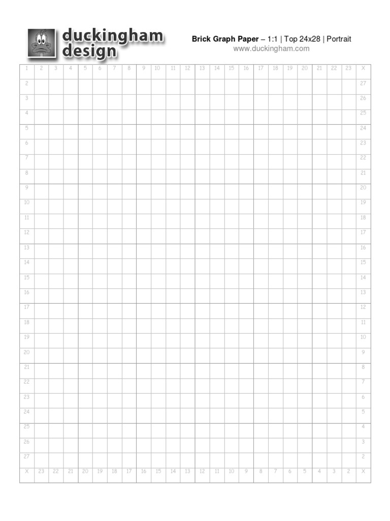 Brick Graph Paper Top Portrait Greyscale | PDF