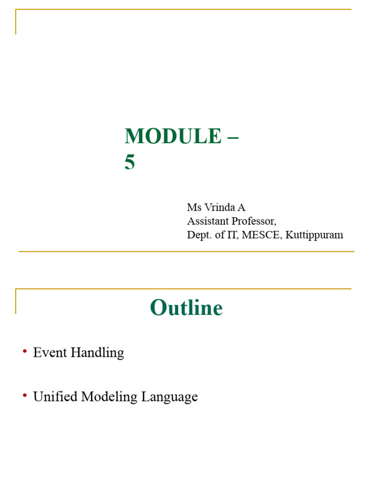 Mod 5 Ppt Oot Pdf Class Computer Programming Unified Modeling